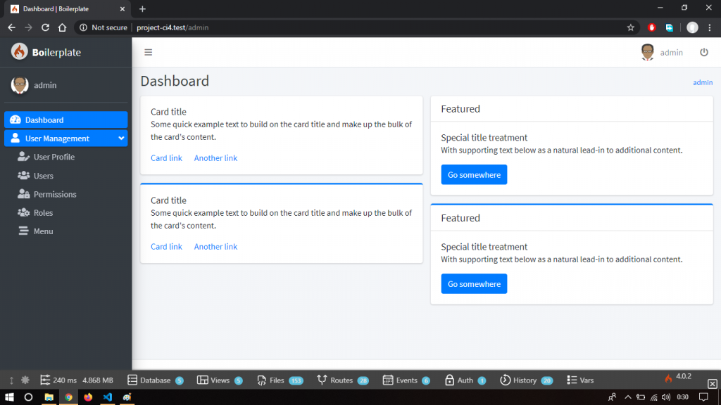 CodeIgniter 4 Aplicacion Boilerplate Plantilla - Cesar Systems