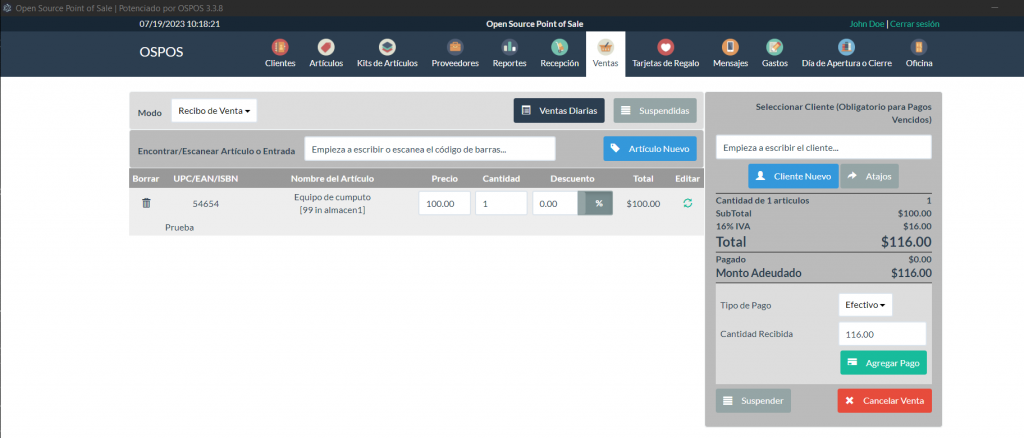SOFTWARE DE PUNTO DE VENTA OSPOS DESKTOP PARA WINDOWS 10 - Cesar Systems